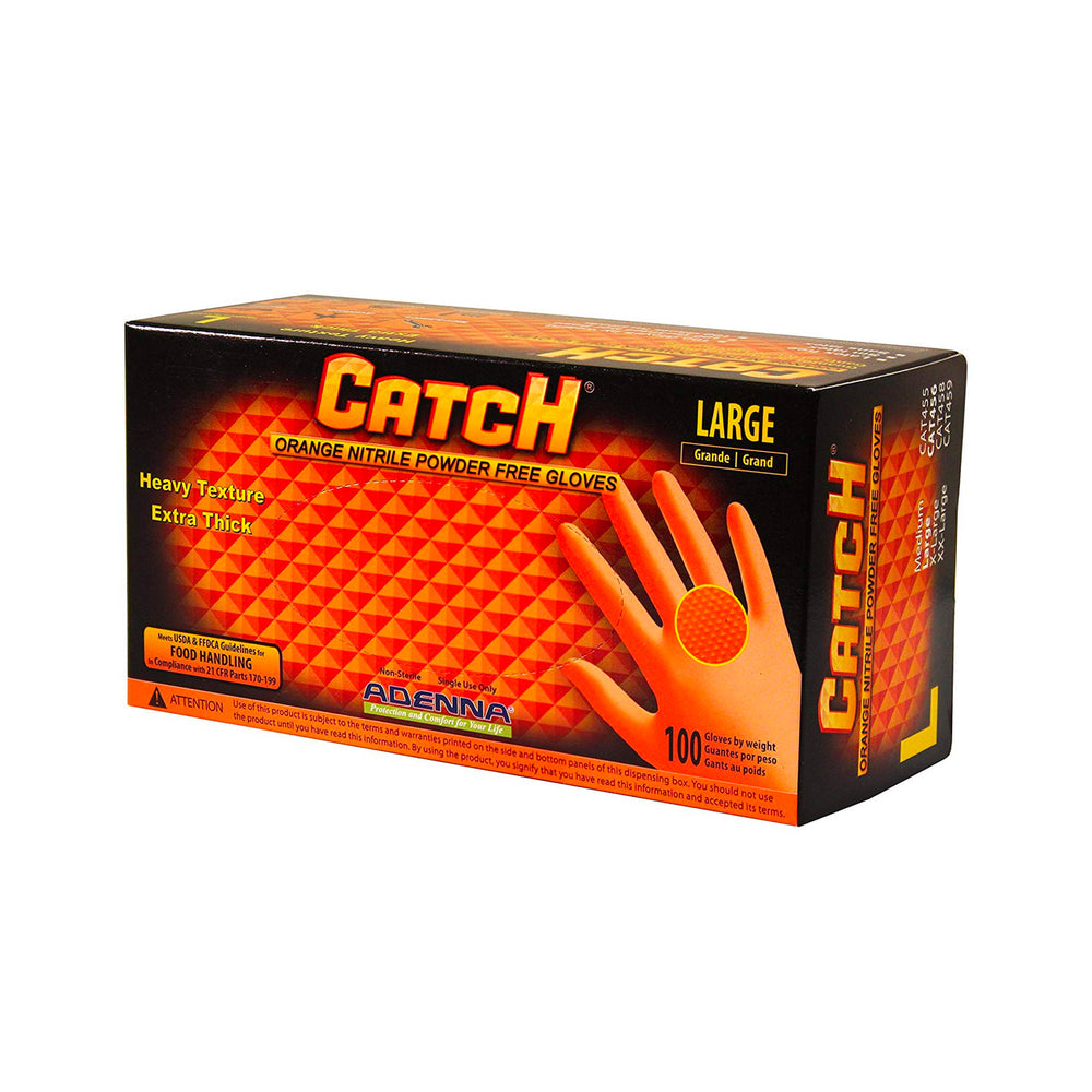 Orange Nitrile 9 Mil Pyramid Grip Gloves